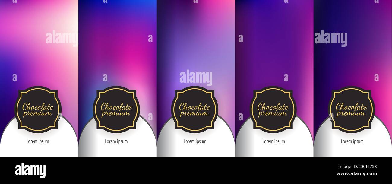 Luxury template label set. Modern colorful backgrounds for flowing ...