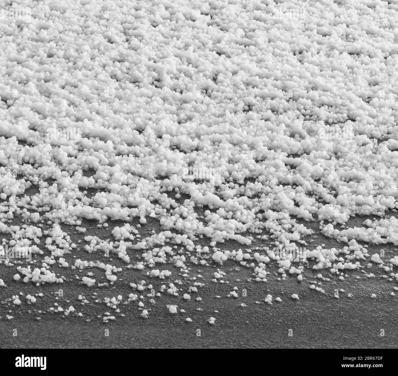 Hailstones after hailstorm, hail of medium size. Disasters. Concept of ...