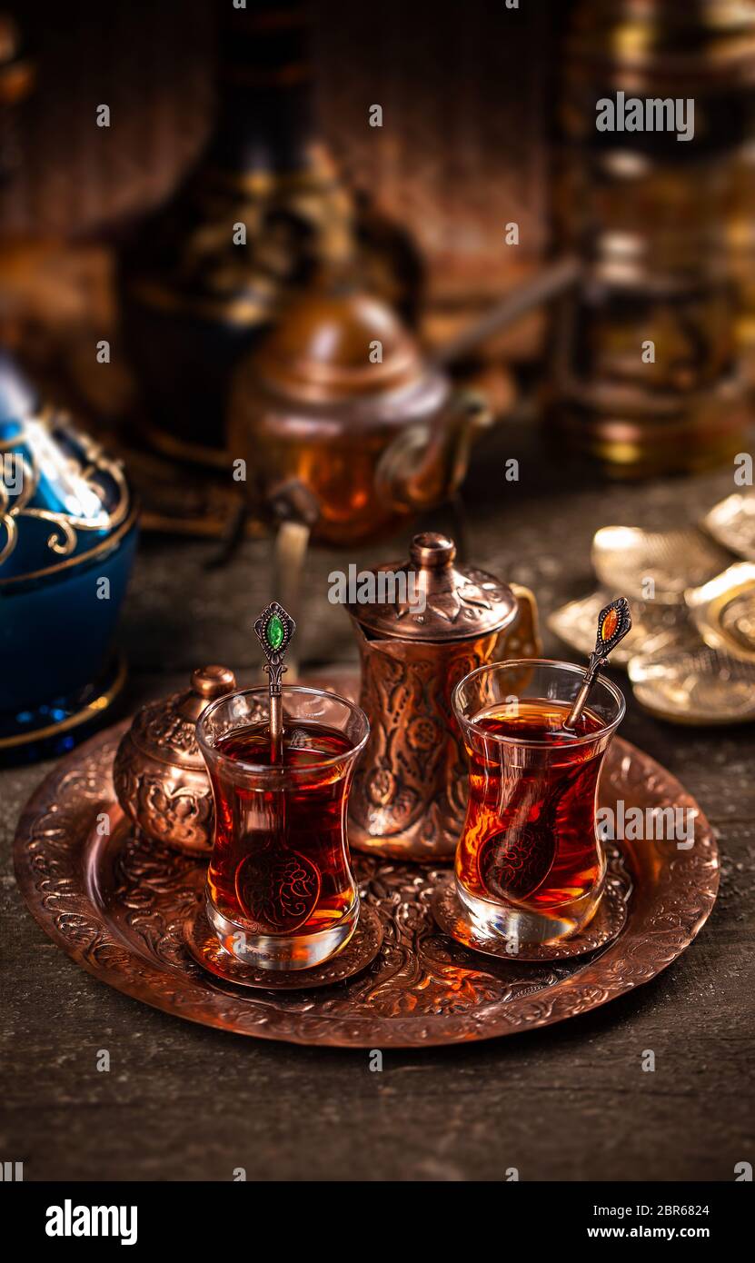 Two cups turkish tea hi-res stock photography and images - Alamy