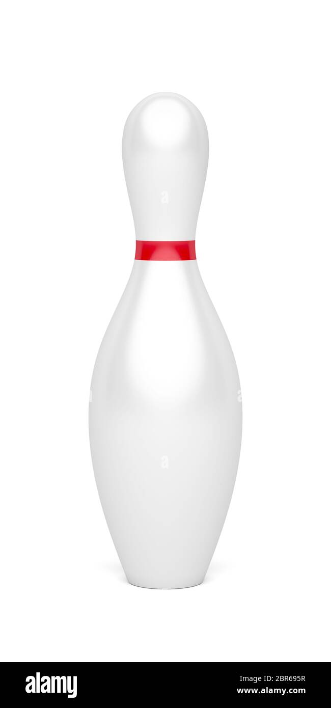 Ten-pin bowling pin on white background Stock Photo - Alamy