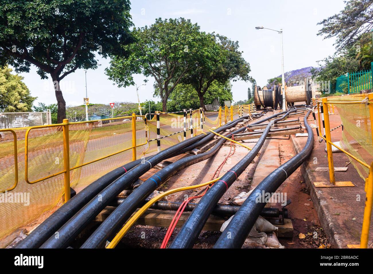 Electrical new high voltage cables been installed in underground ...