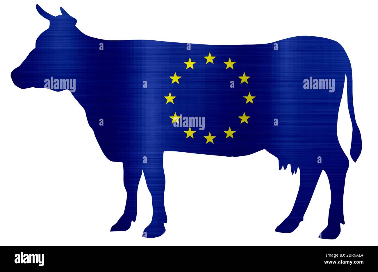 europe union cow flag euro blue metallic illustration Stock Photo - Alamy