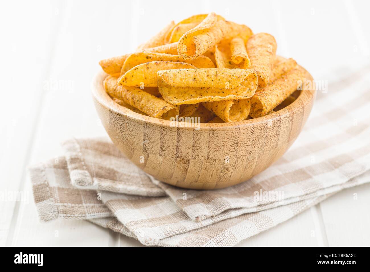 Rolled tortilla chips in bowl Stock Photo - Alamy