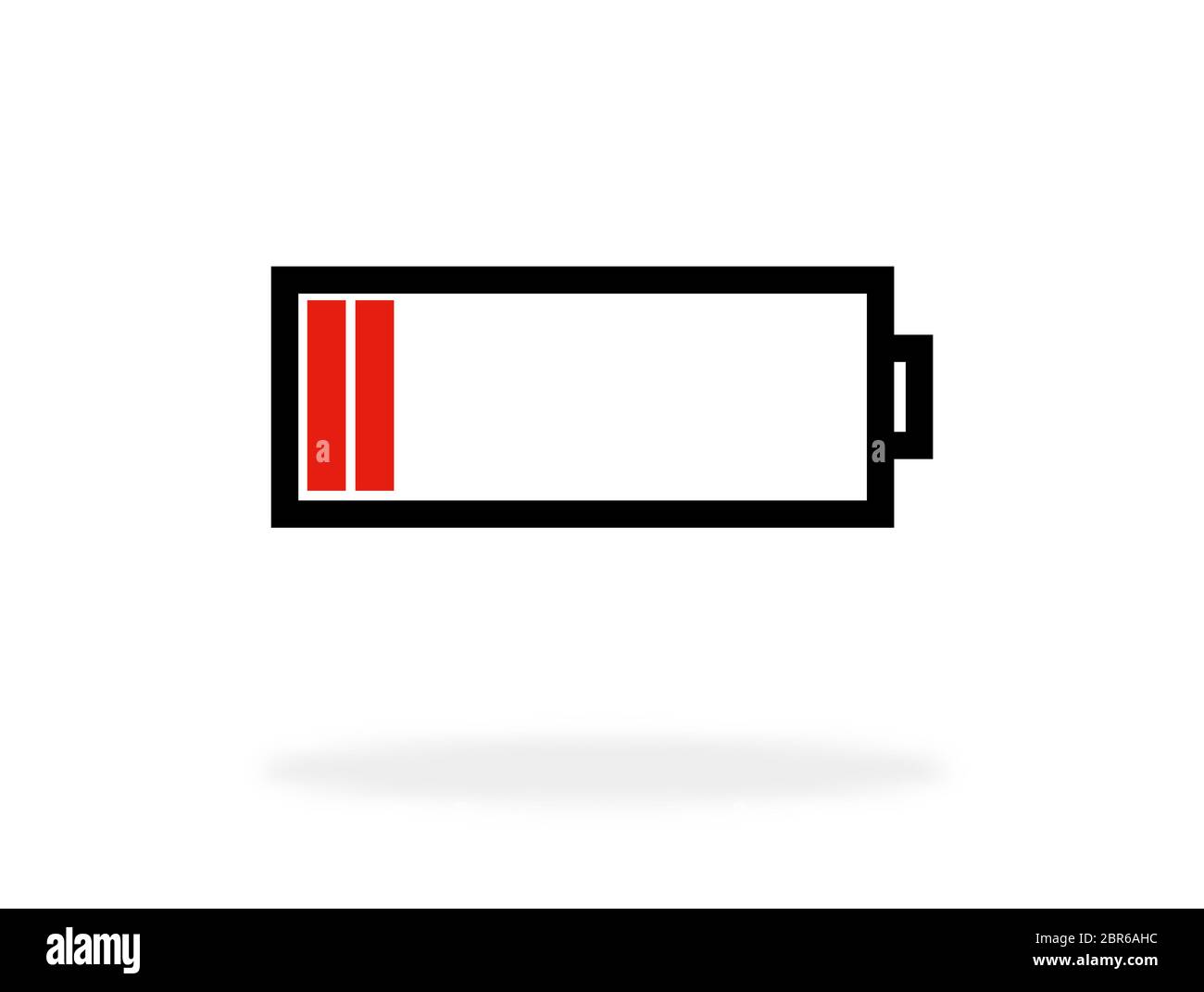 Battery icon with red black colors - Symbol for Empty Battery or ...