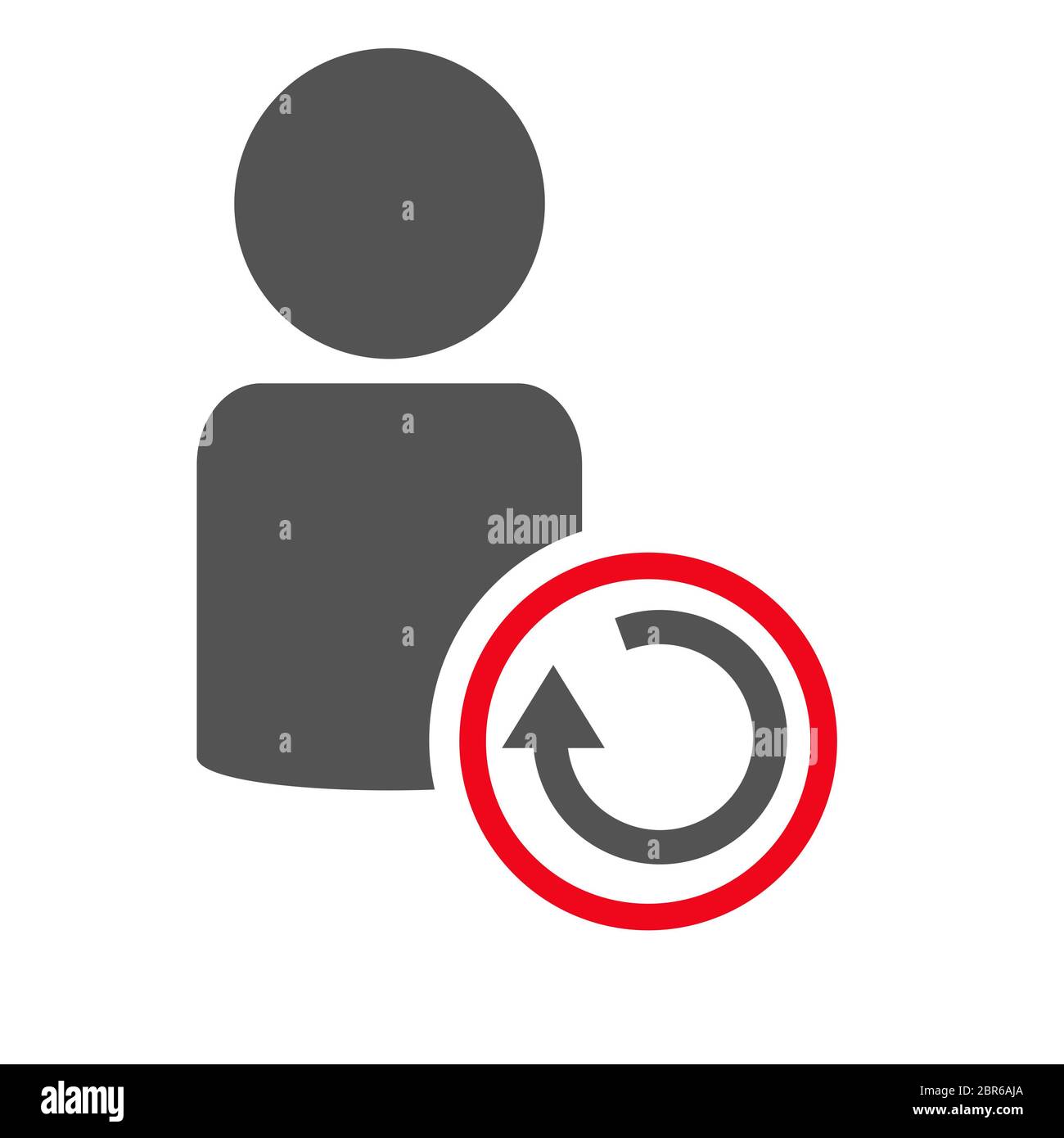 Isolated person symbol with red update icon Stock Photo - Alamy