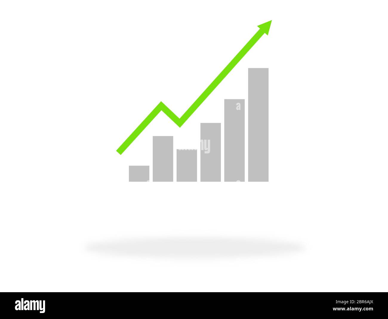 Graph icon with green grey colors showing up - Symbol for Success and ...