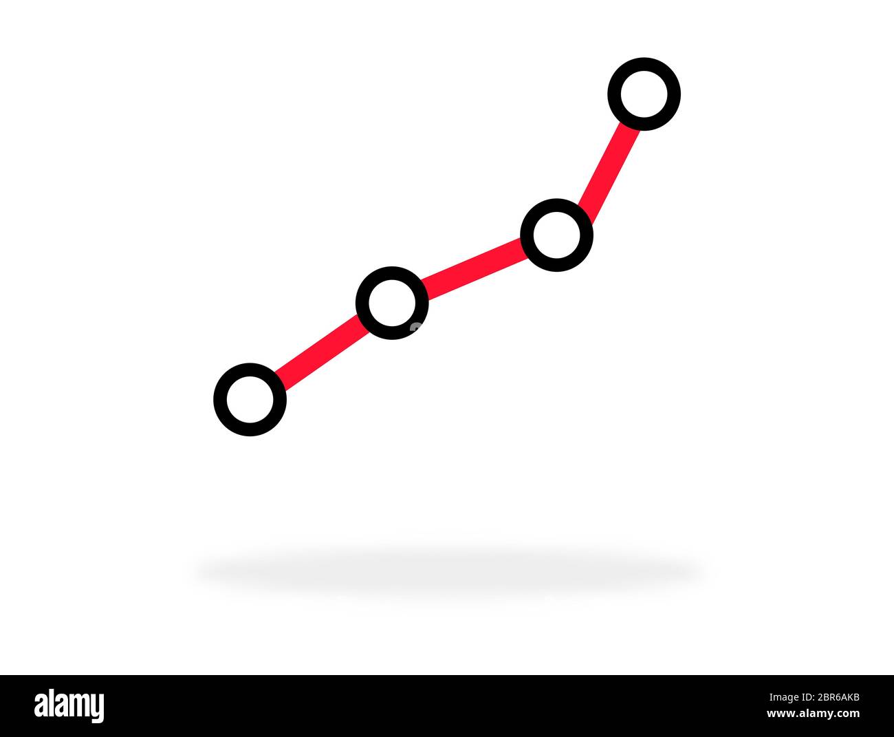 Chart icon with red black colors showing up - Symbol for Success or ...