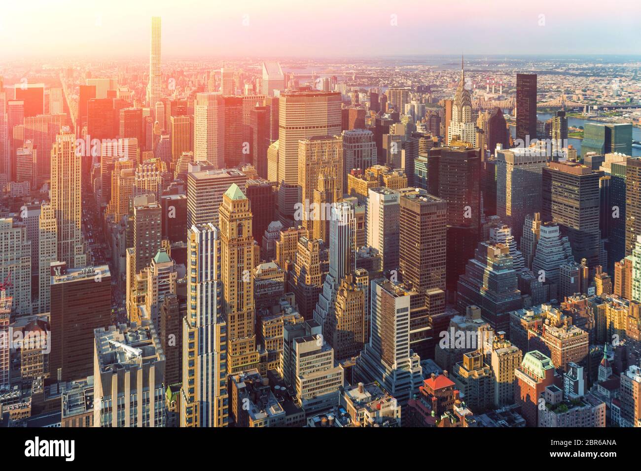 New York City, aerial view with skyscrapers Stock Photo - Alamy
