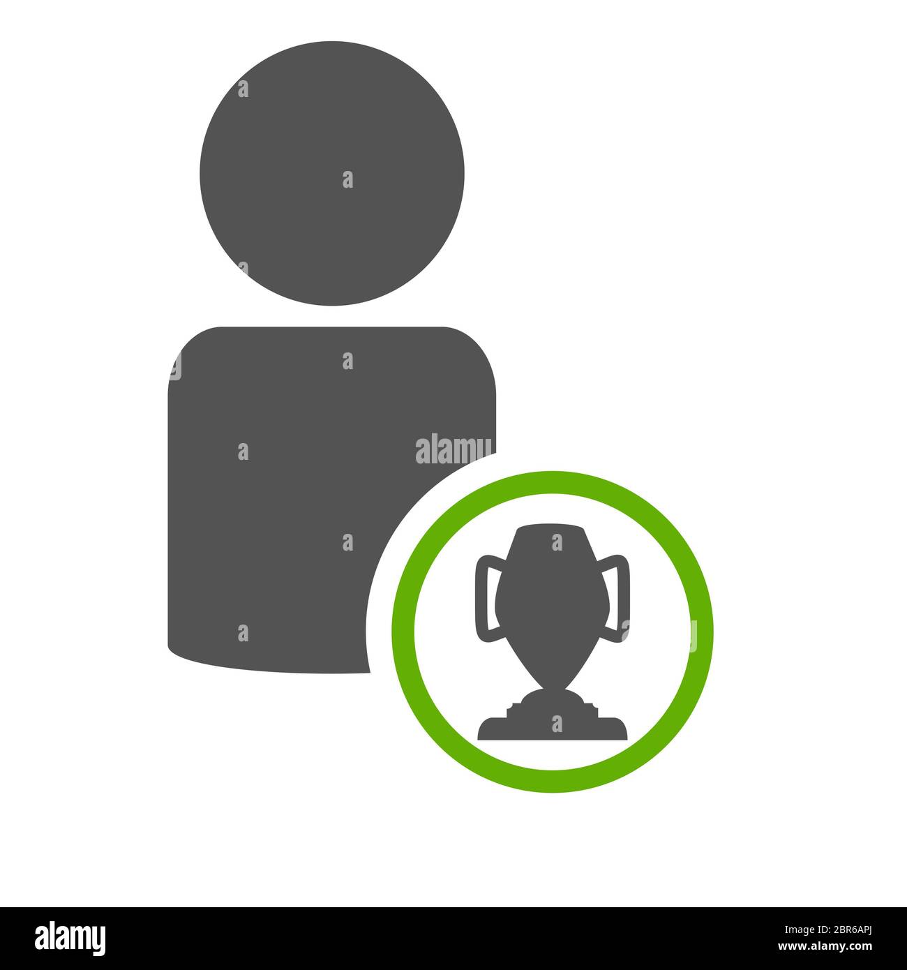 Isolated person symbol with green trophy icon Stock Photo - Alamy