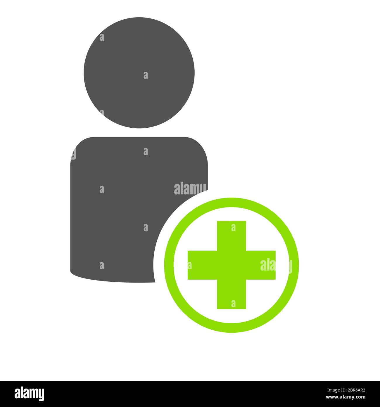 Isolated person symbol with green plus icon Stock Photo - Alamy