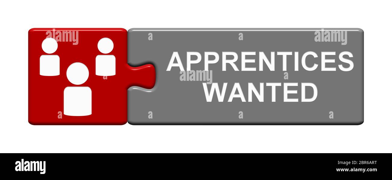 Isolated Puzzle Button with Group symbol showing Apprentices Wanted ...