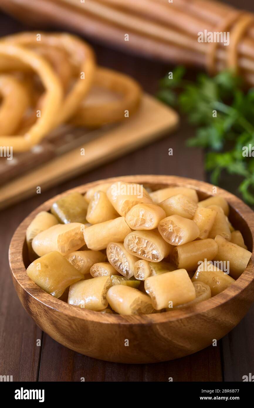 Chilean cochayuyo (lat. Durvillaea antarctica) or bull kelp edible ...