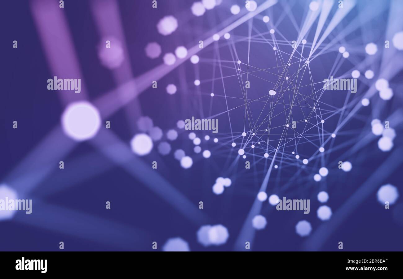 Abstract polygonal space low poly dark background with connecting dots and lines. Connection ...