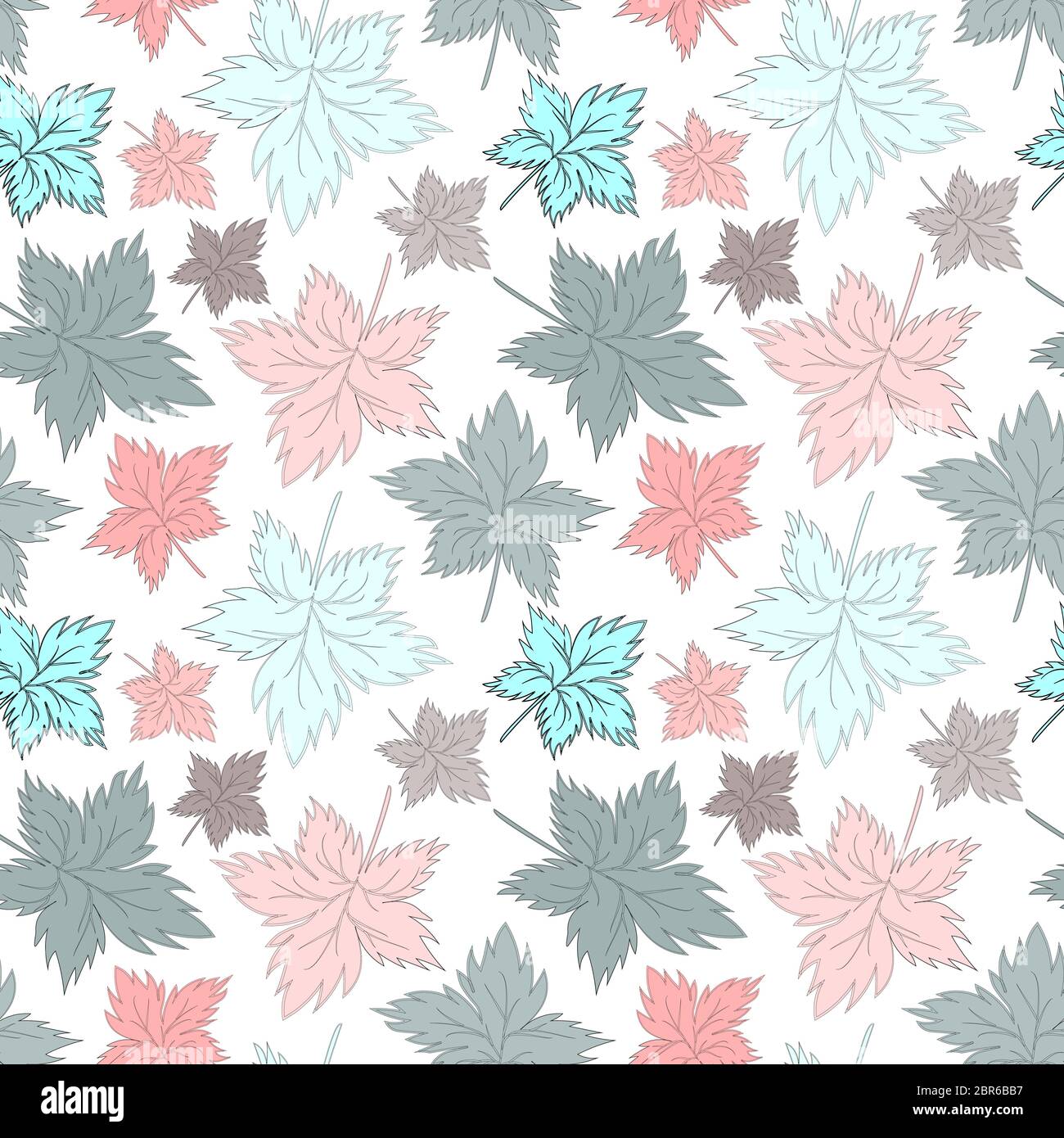 Seamless texture, square, pattern - autumn waltz. Falling leaves of ...