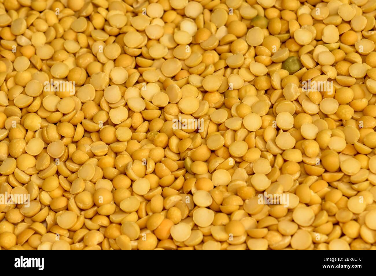 Close up pile of yellow Lentils beans texture, background pattern ...