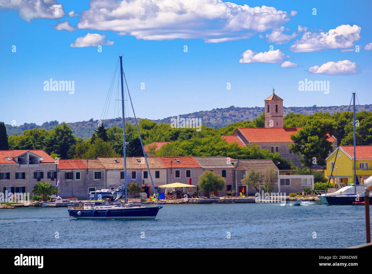 Island of Krapanj waterfront view, Sibenik archipelago of Croatia Stock ...