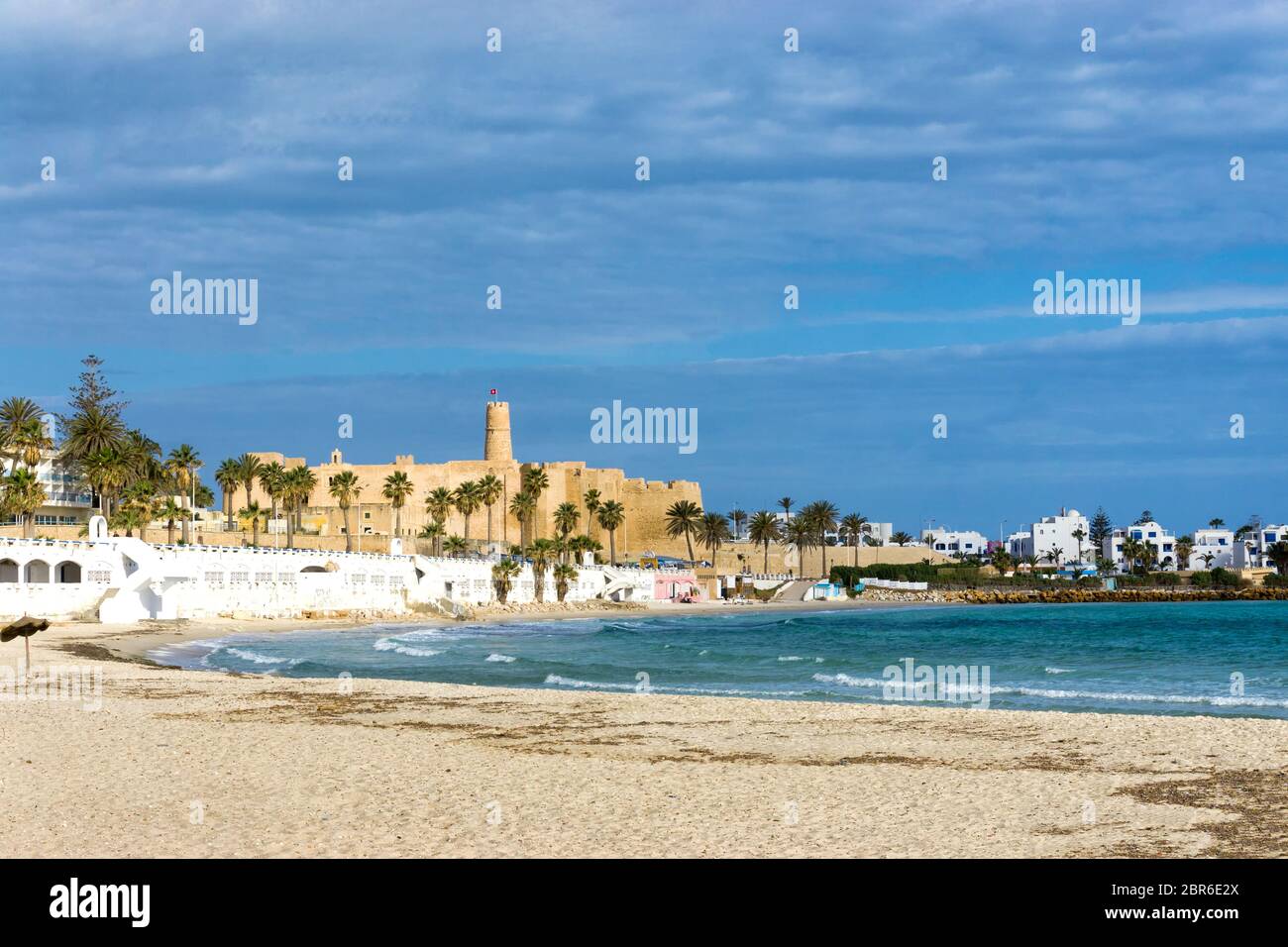 Cityscape of Monastir with the Al Qurayyah Beach in Tunisia Stock Photo ...
