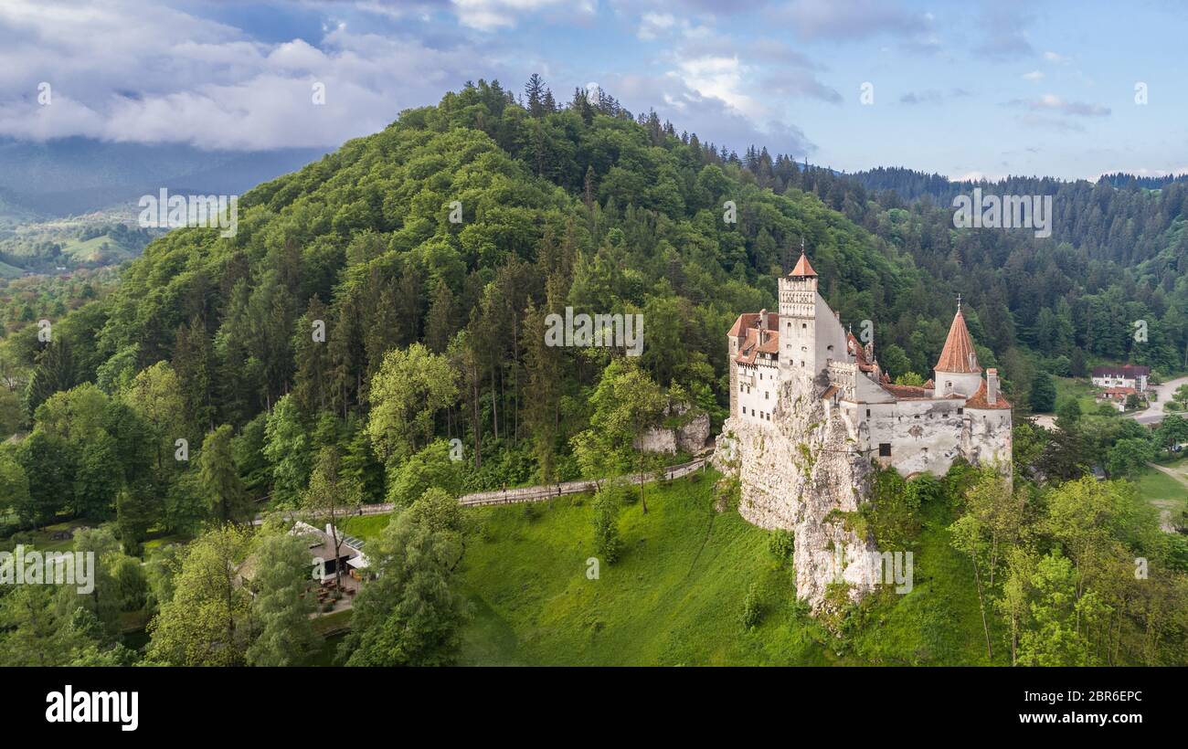 The medieval Castle of Bran known for the myth of Dracula. Brasov ...