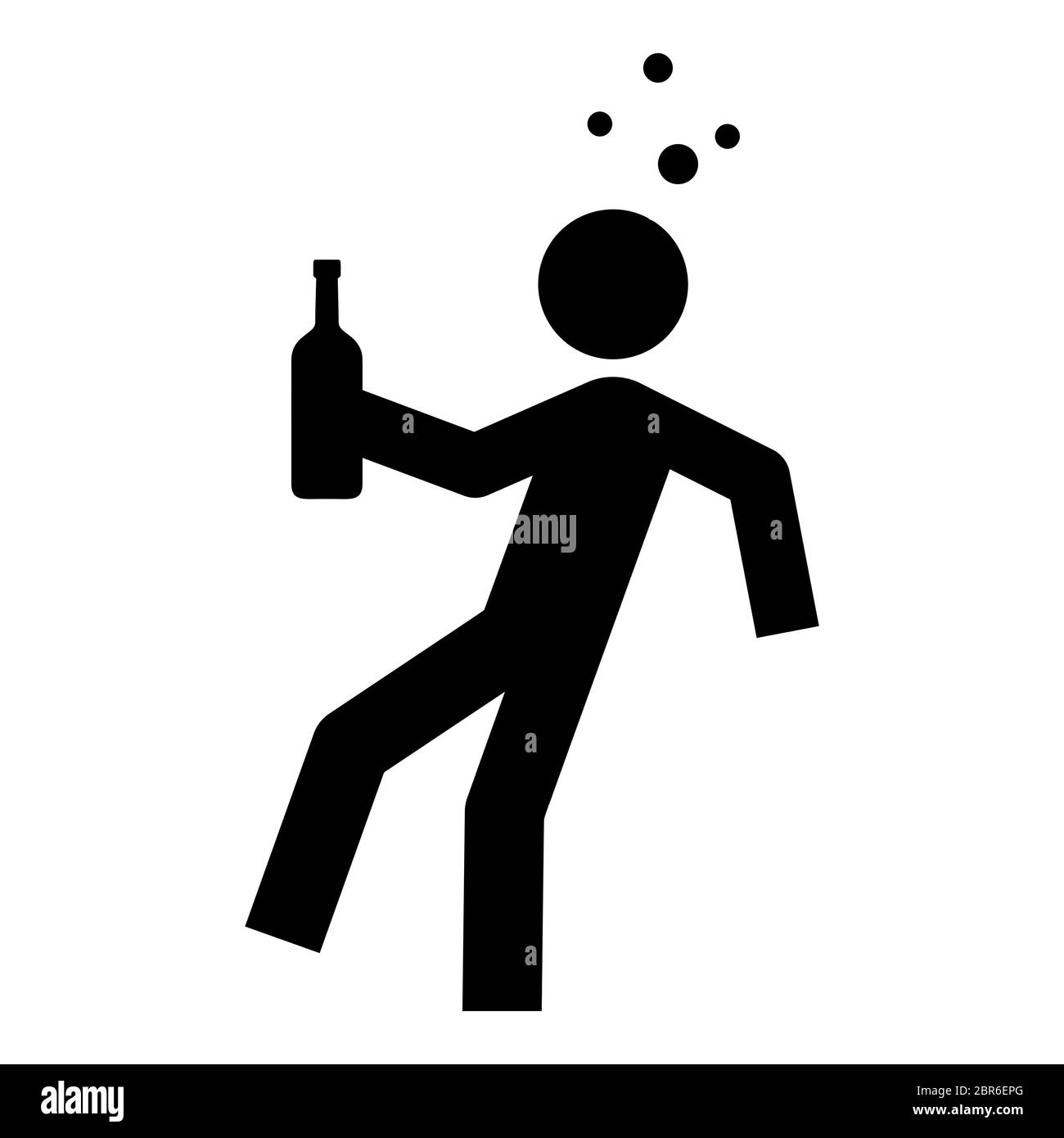 drunk silhouette person bottle alcoholic illustration Stock Photo - Alamy