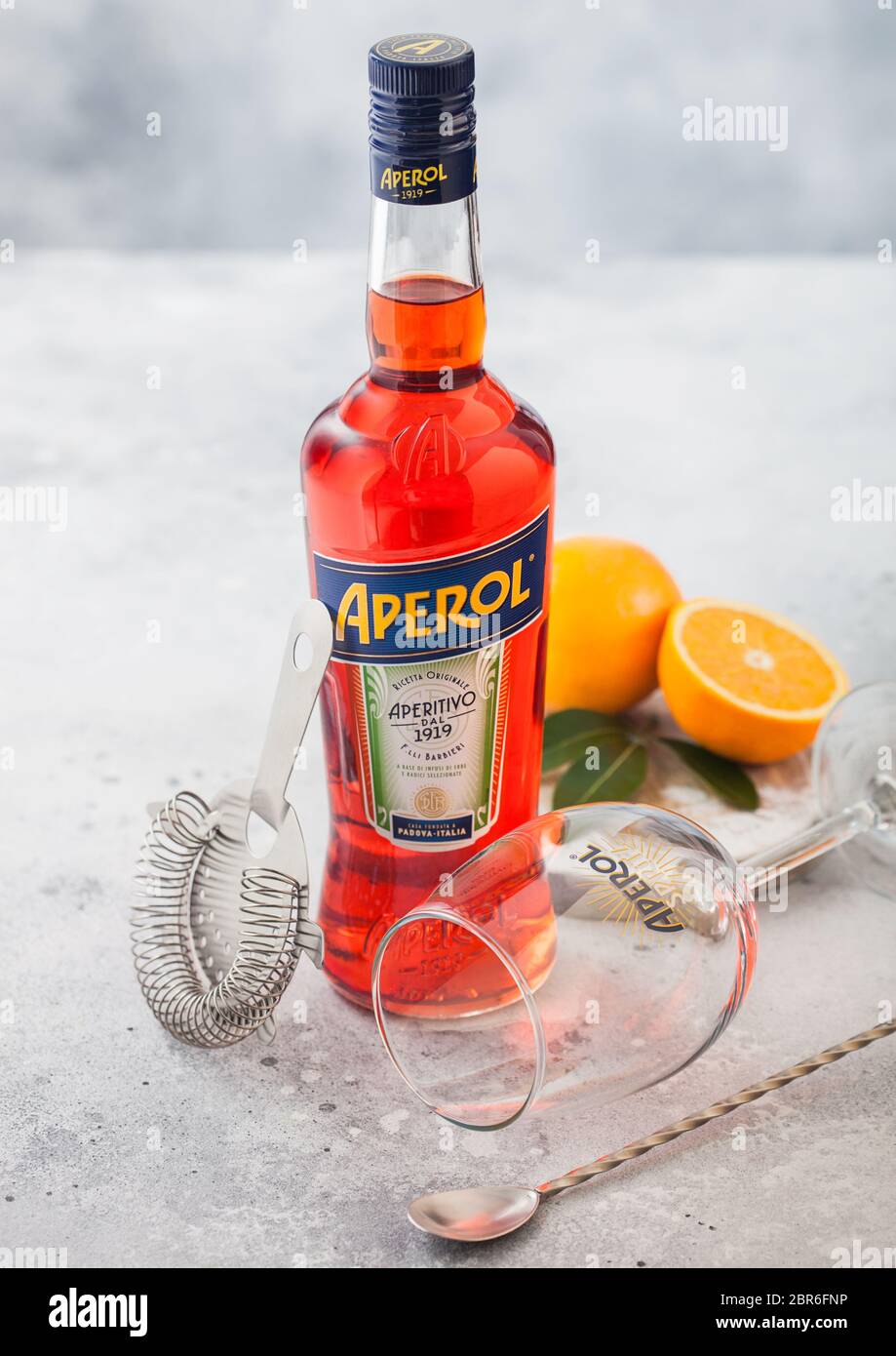 LONDON, UK - MAY 20, 2020: Bottle of Aperol Aperitivo summer cocktail ...
