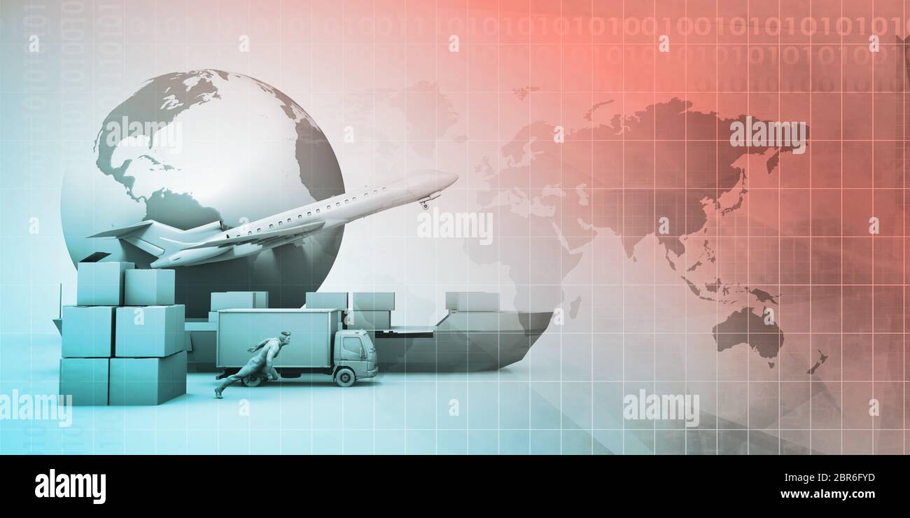 Supply Chain Logistics Connected Through Transport as Concept Stock ...