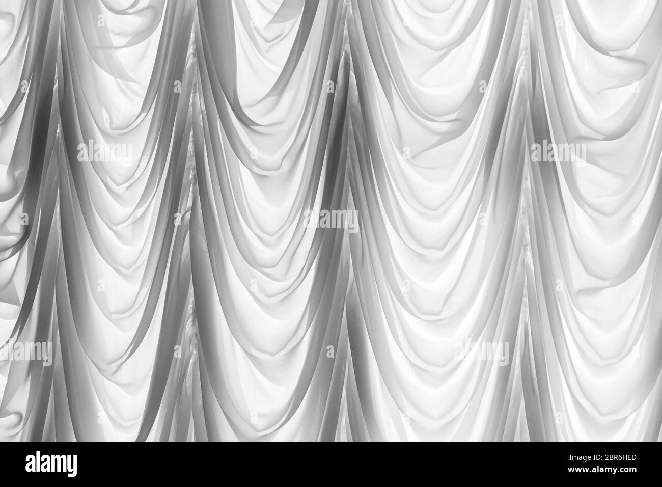 Decorative white tulle with folds, background photo texture Stock Photo ...