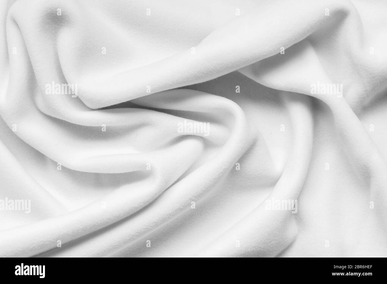 Background texture of white fleece, soft napped insulating fabric made ...