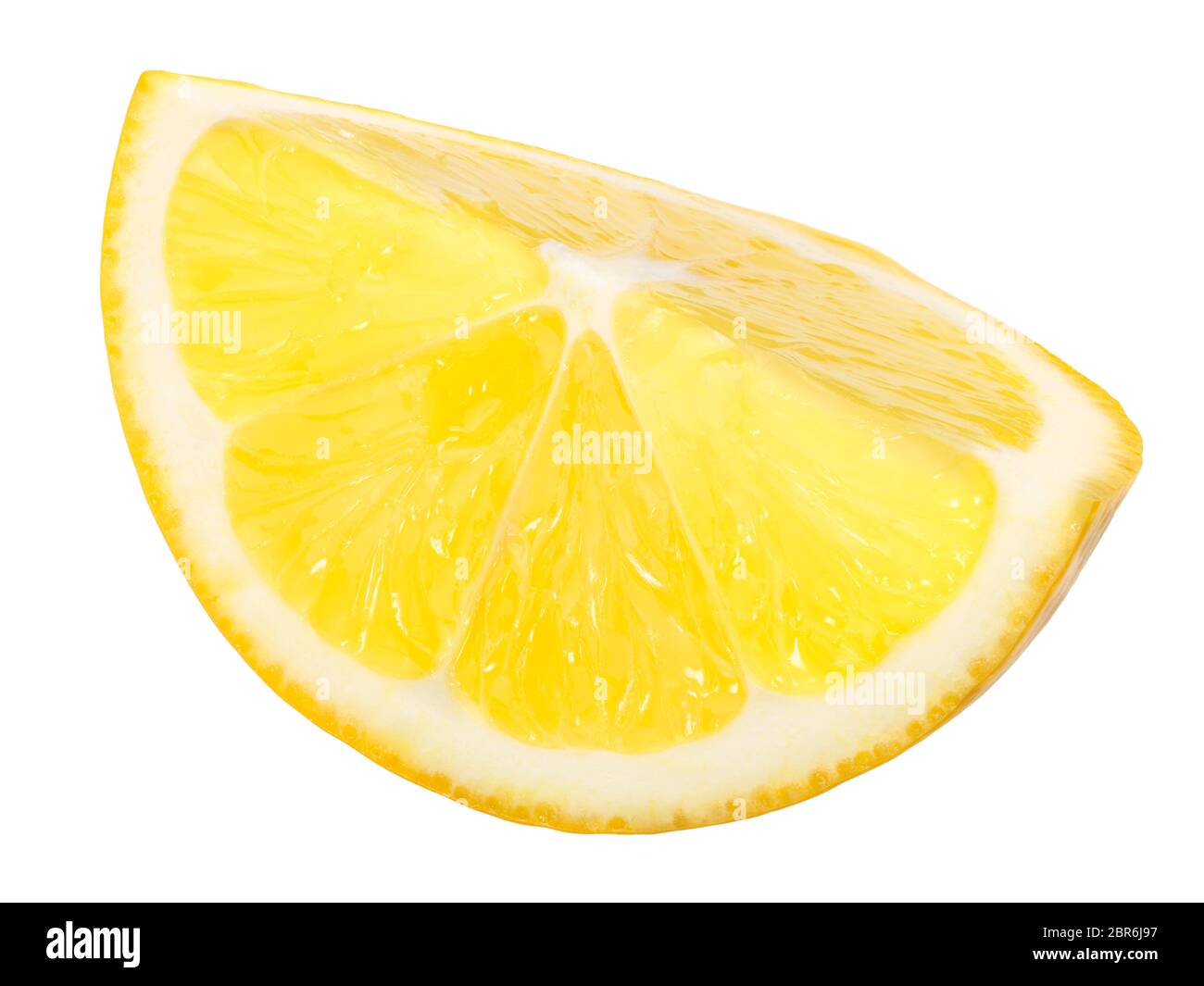 Lemon quarter slice (Citrus limon) isolated on white Stock Photo - Alamy