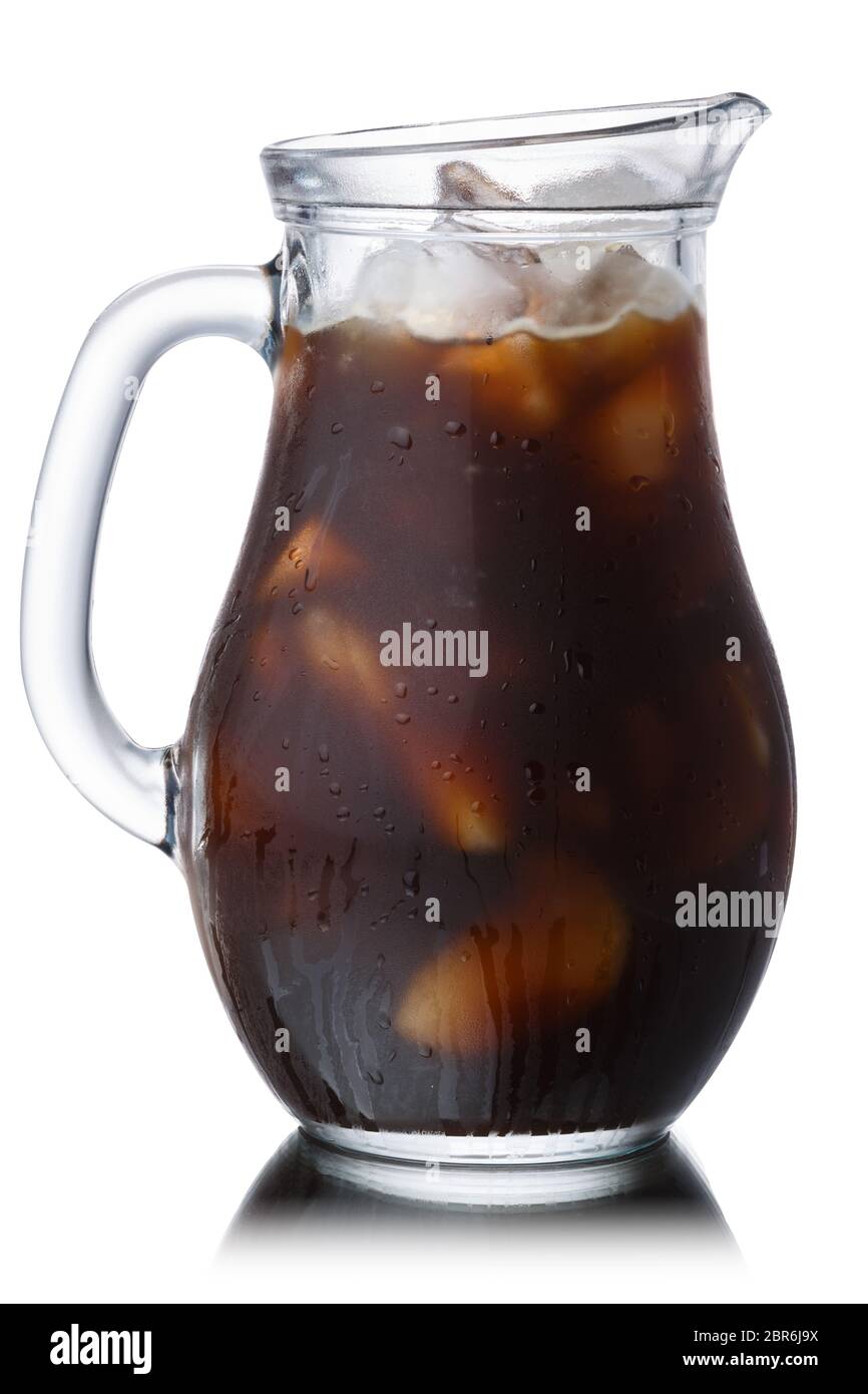 Jug of iced cold brewed coffee, isolated Stock Photo - Alamy