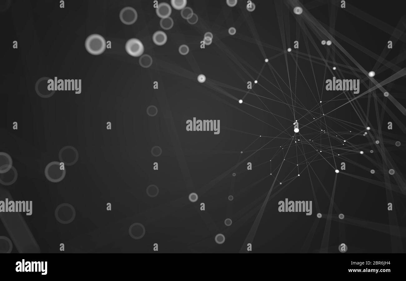 Abstract polygonal space low poly dark background with connecting dots and lines. Connection ...