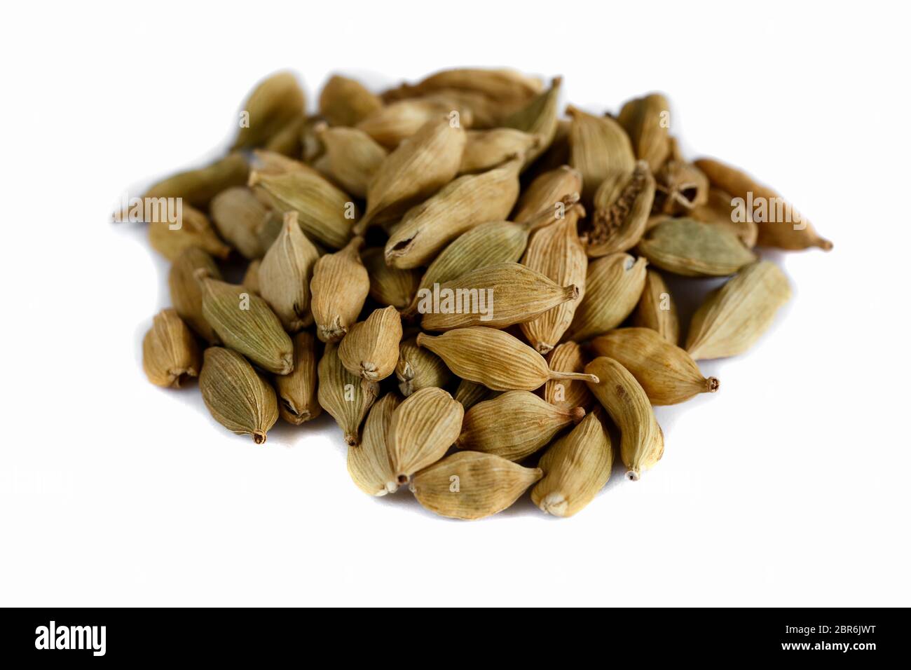 Dry spice cardamom closeup isolated on white background Stock Photo - Alamy