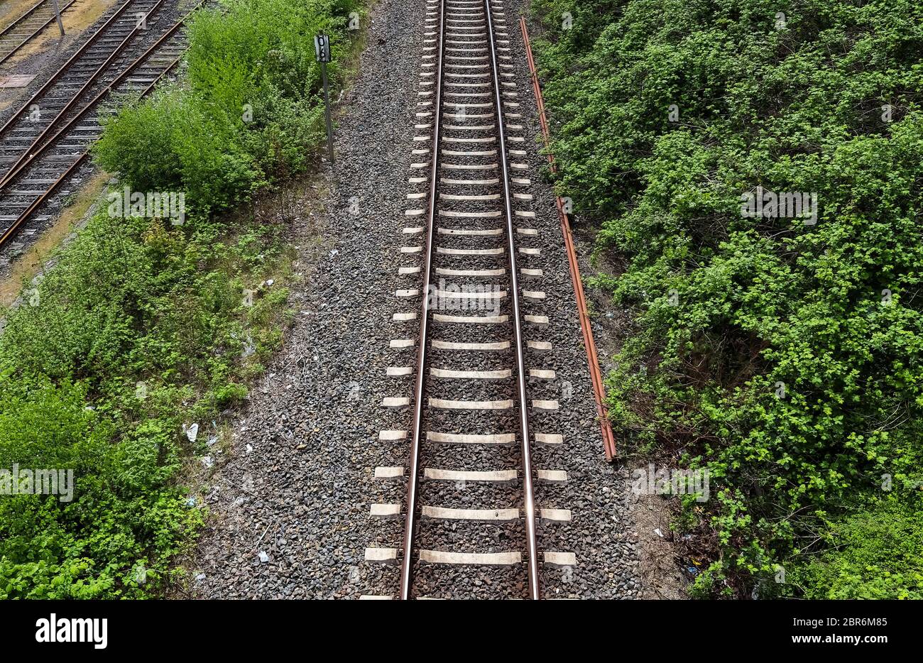 Railroad tracks in a perspective view found in Europe Stock Photo - Alamy