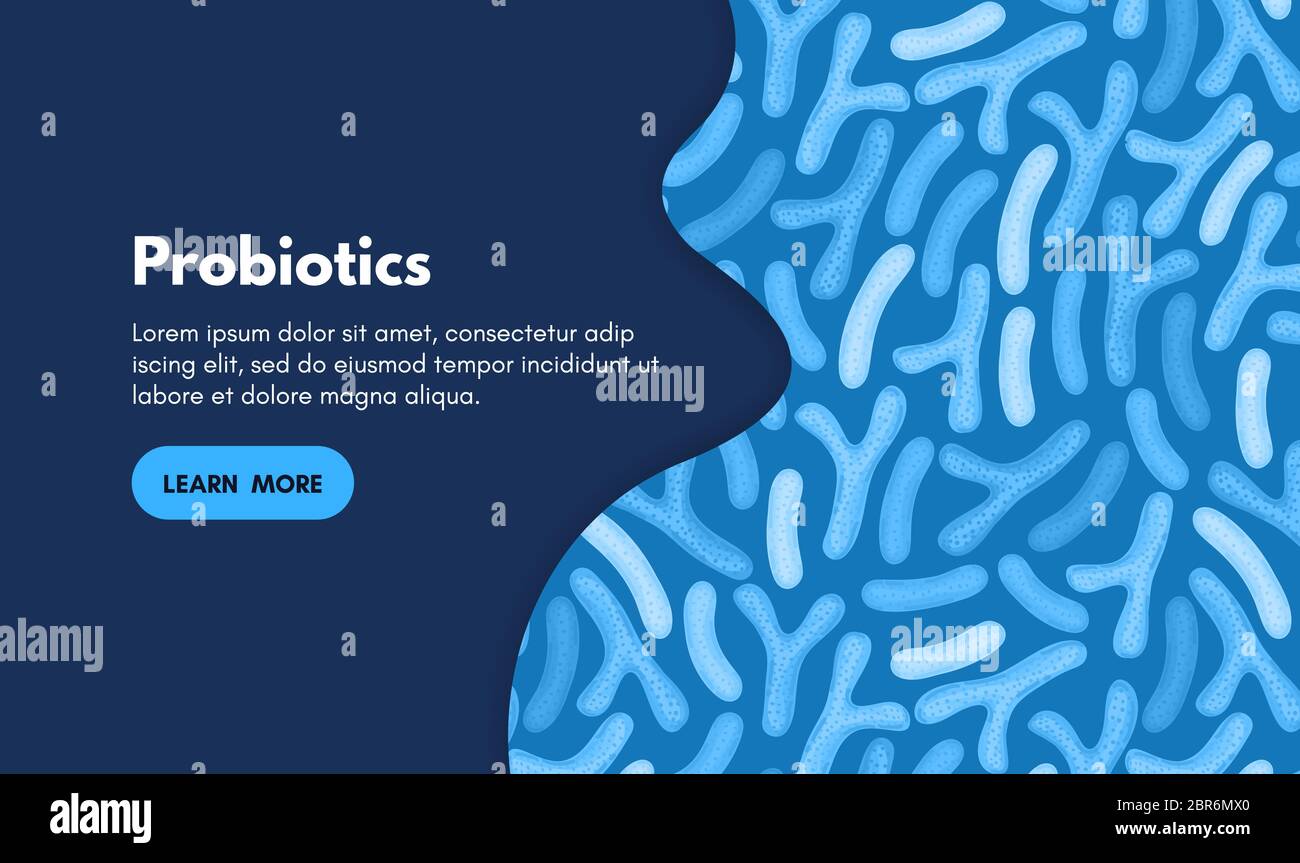 Vector Background With Probiotics Bifidobacterium Lactobacillus
