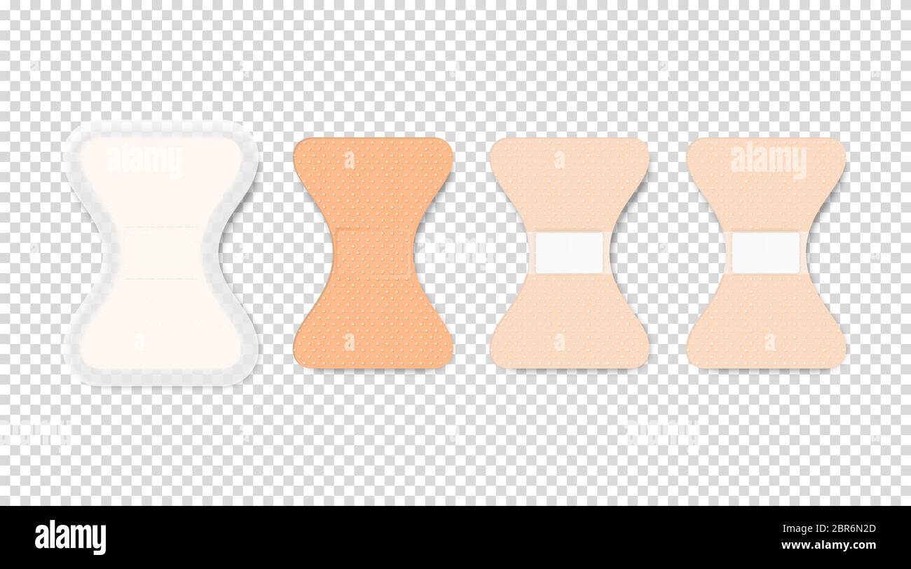 Vector 3d Realistic Medical Patch Icon Set Closeup Isolated on Transparent Background. Design ...