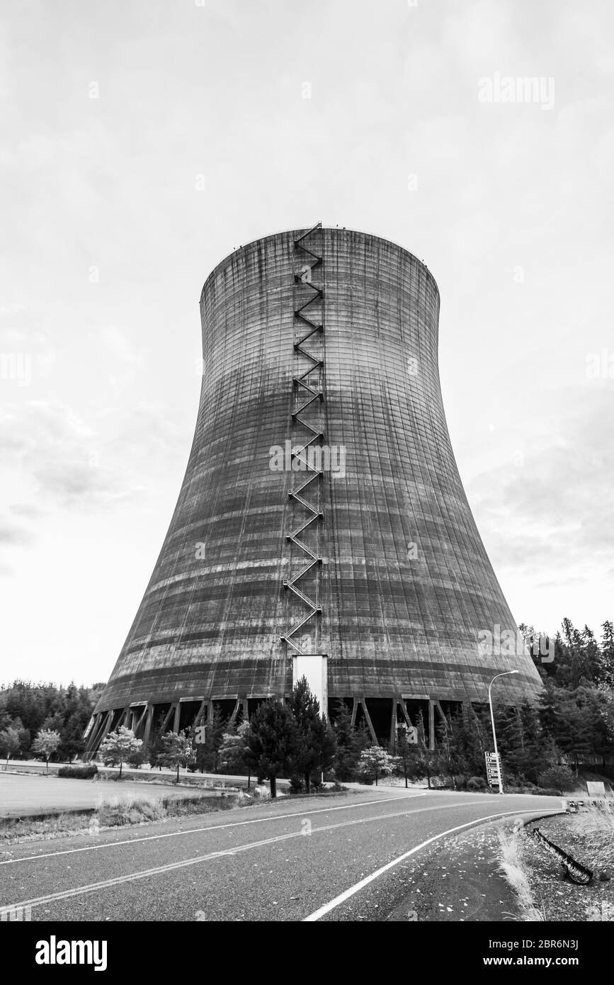 nuclear power plant with sunset sky background Stock Photo - Alamy
