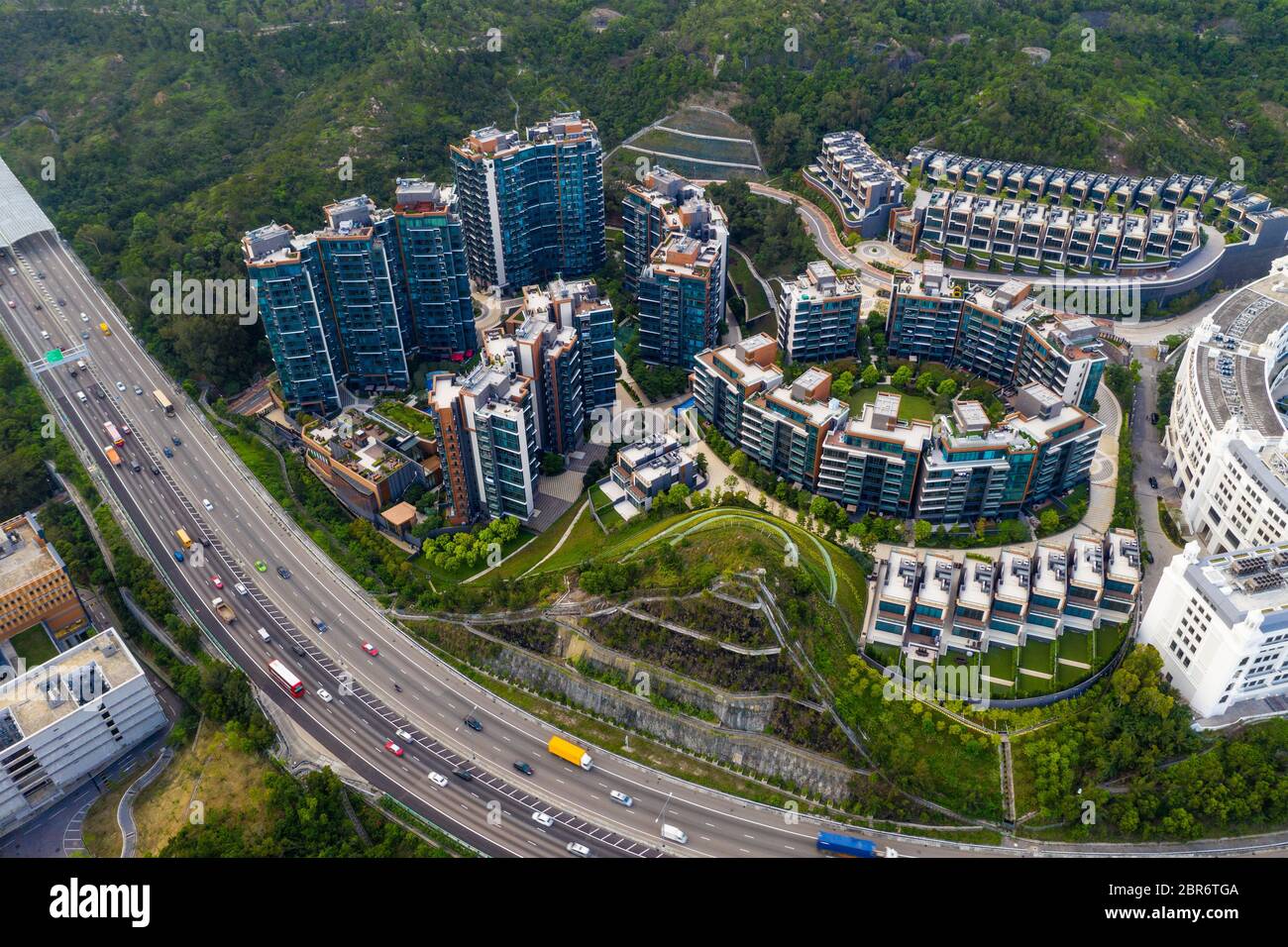Tuen Mun, Hong Kong 16 May 2019: Aerial view of Hong Kong residential ...