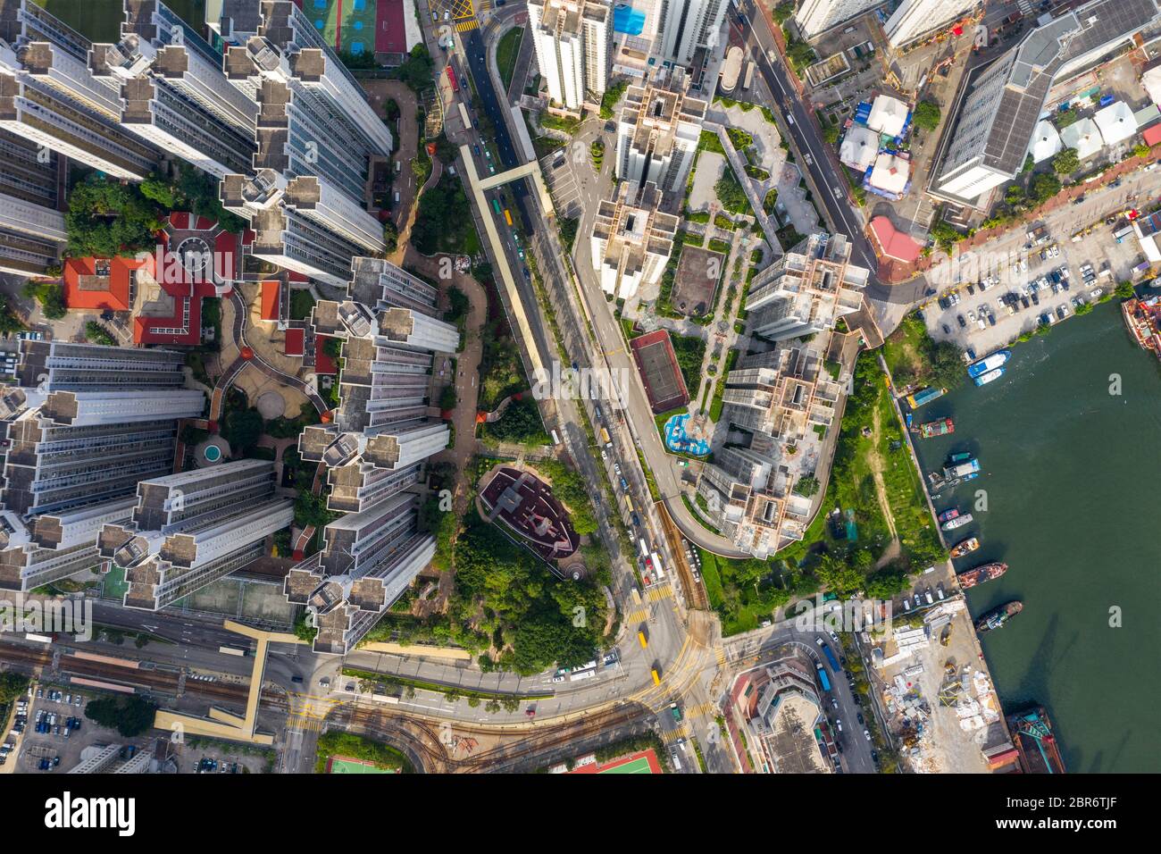 Tuen Mun, Hong kong 16 May 2019: Top view of Hong Kong residnetial ...