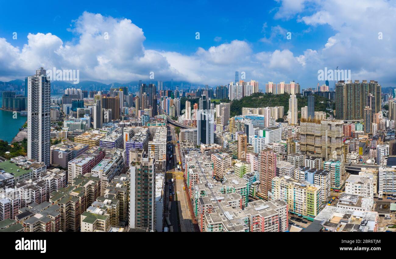 To Kwa Wan, Hong Kong 17 May 2019: Top view of Hong Kong city Stock ...
