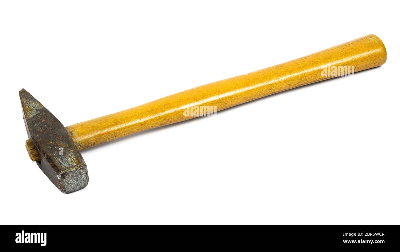 Old rusty hammer isolated on white background with clipping path Stock ...
