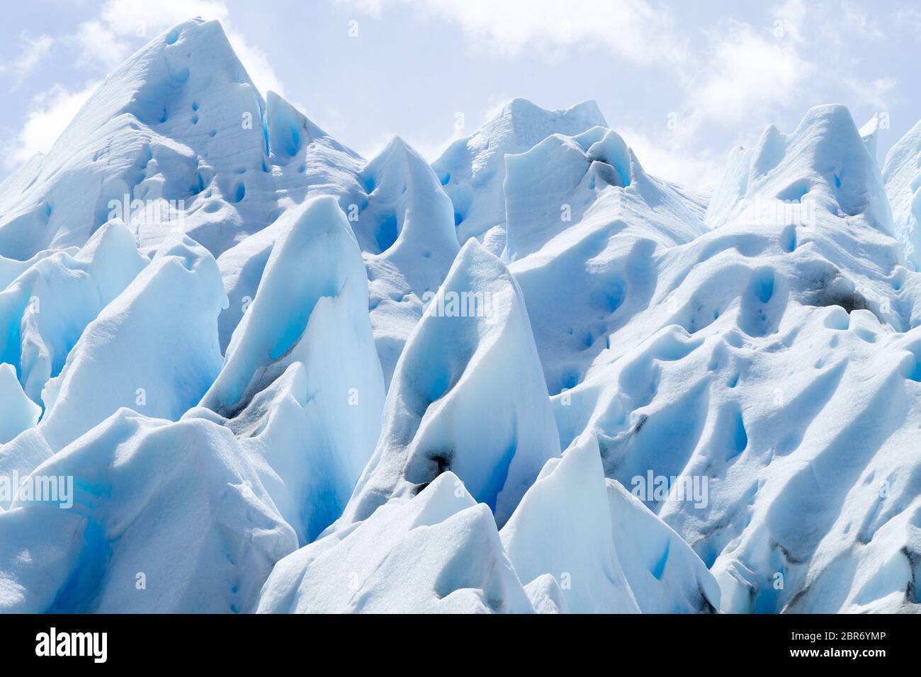 Perito Moreno glacier ice formations detail view, Patagonia, Argentina ...