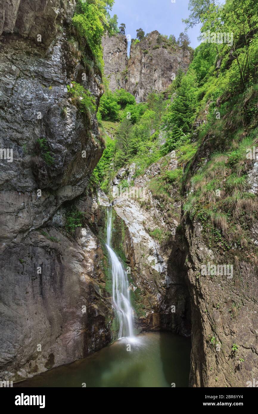 landscape with Valea lui Stan canyon and river in Romania Stock Photo ...