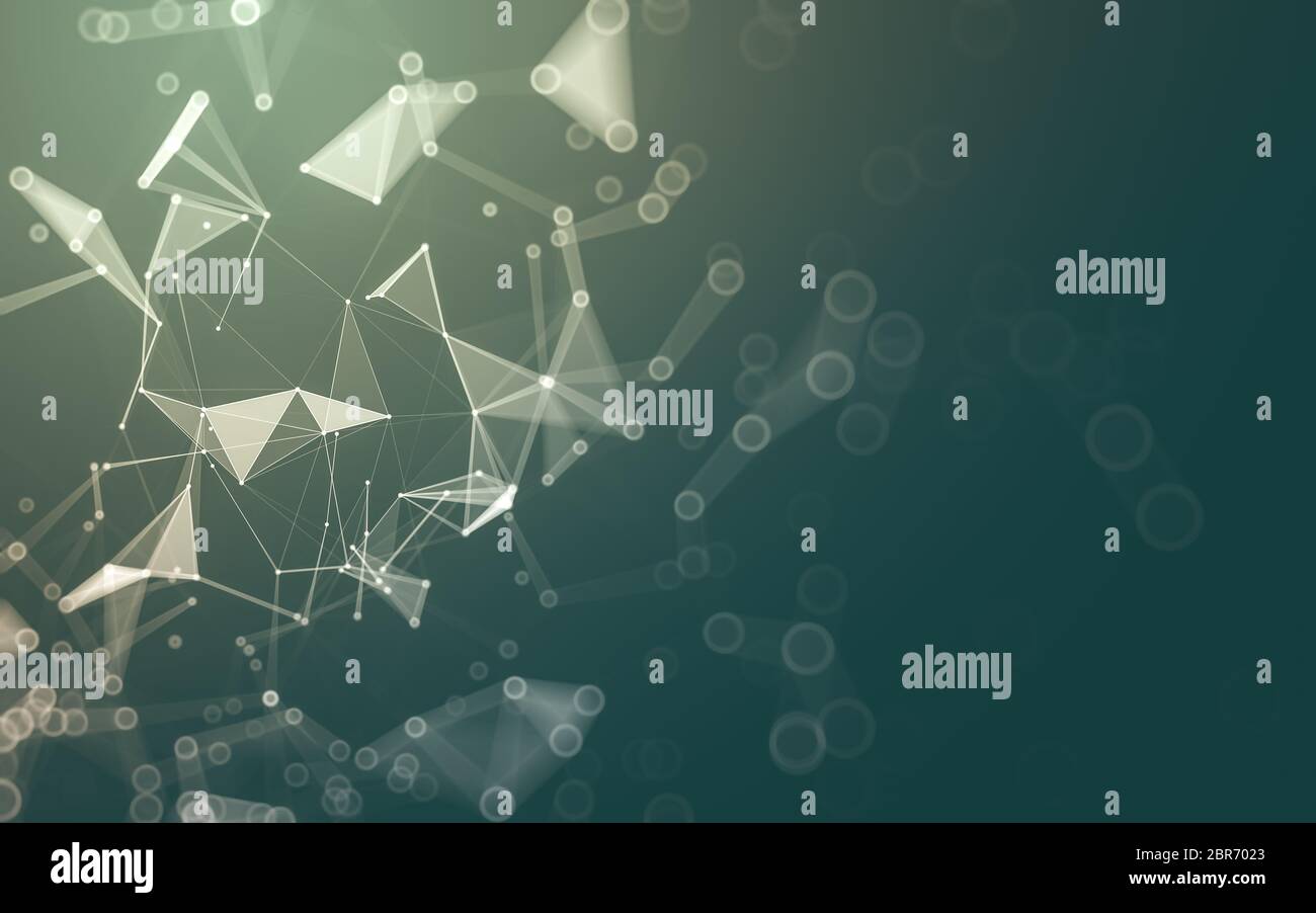 Abstract polygonal space low poly dark background with connecting dots and lines. Connection ...