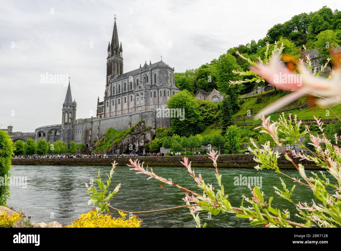 View of the basilica of Lourdes city in France Stock Photo - Alamy