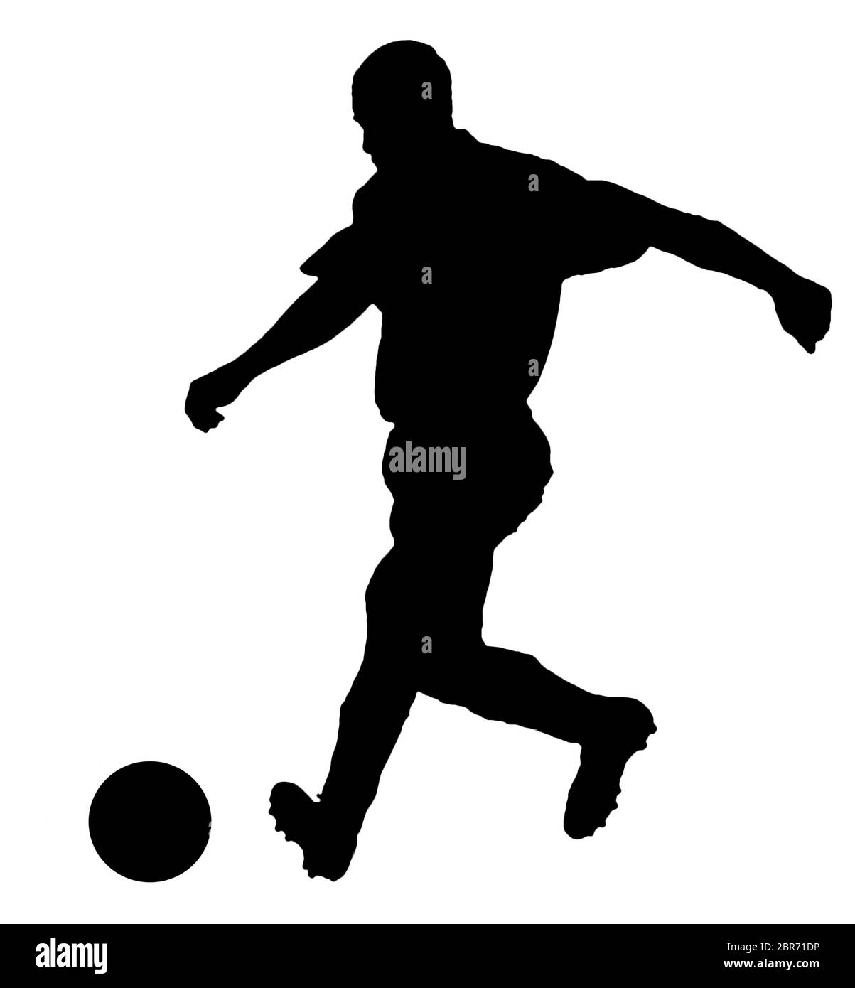 Footballer silhouette Black and White Stock Photos & Images - Alamy