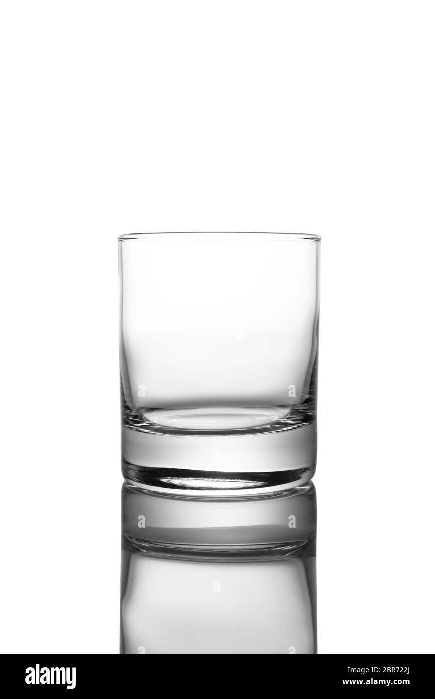Isolated empty rocks glass on white background Stock Photo - Alamy