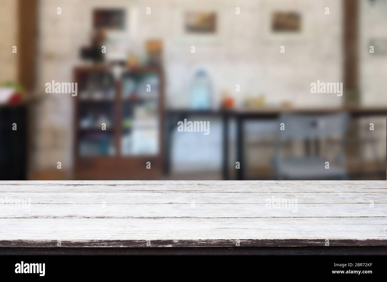 Empty wooden table and room interior decoration background, product ...