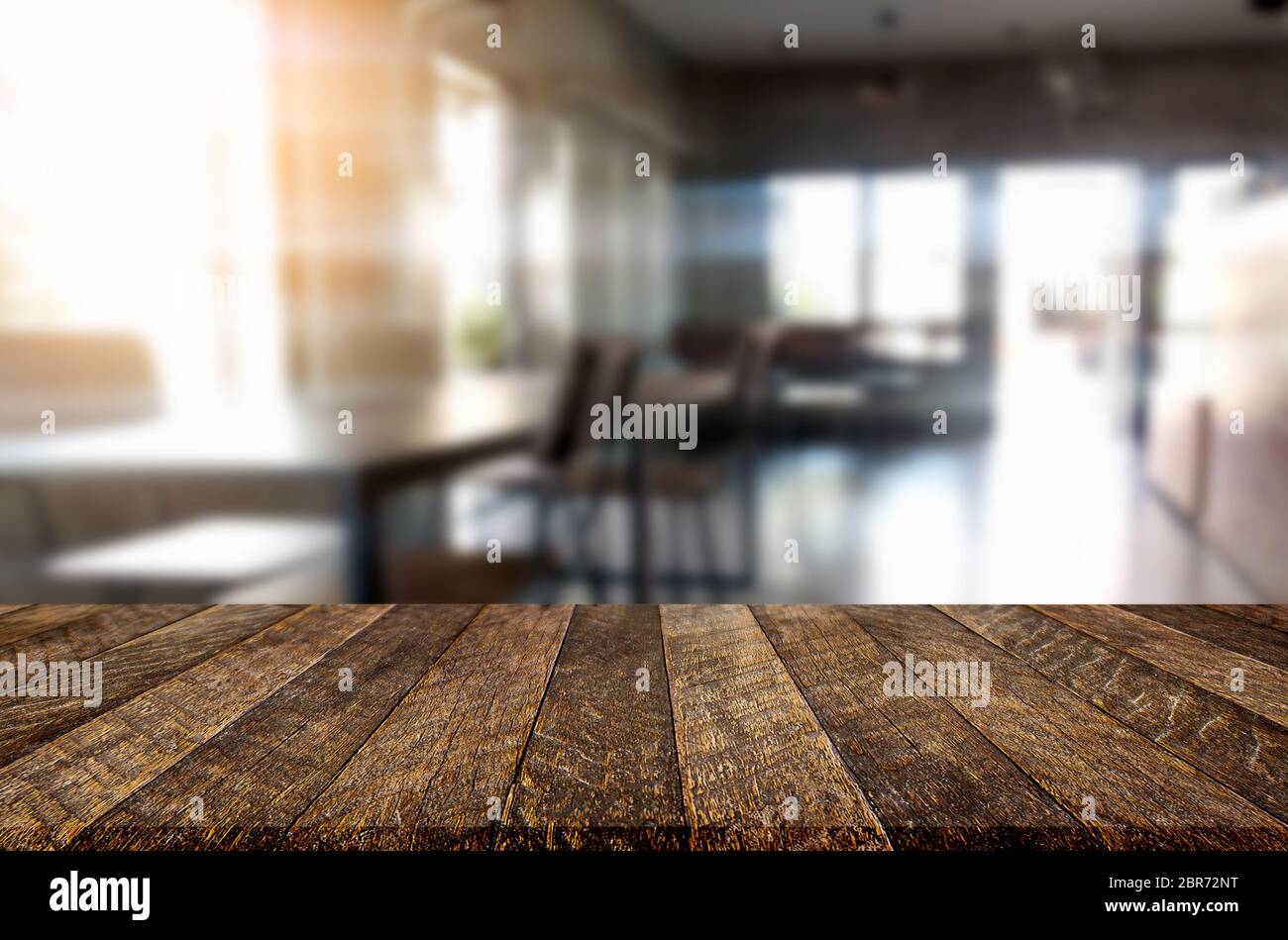 Empty wooden table and room interior decoration background, product ...