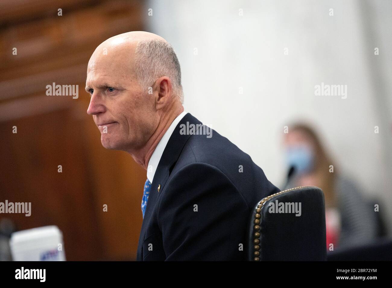 United States Senator Rick Scott (Republican of Florida) listens during ...