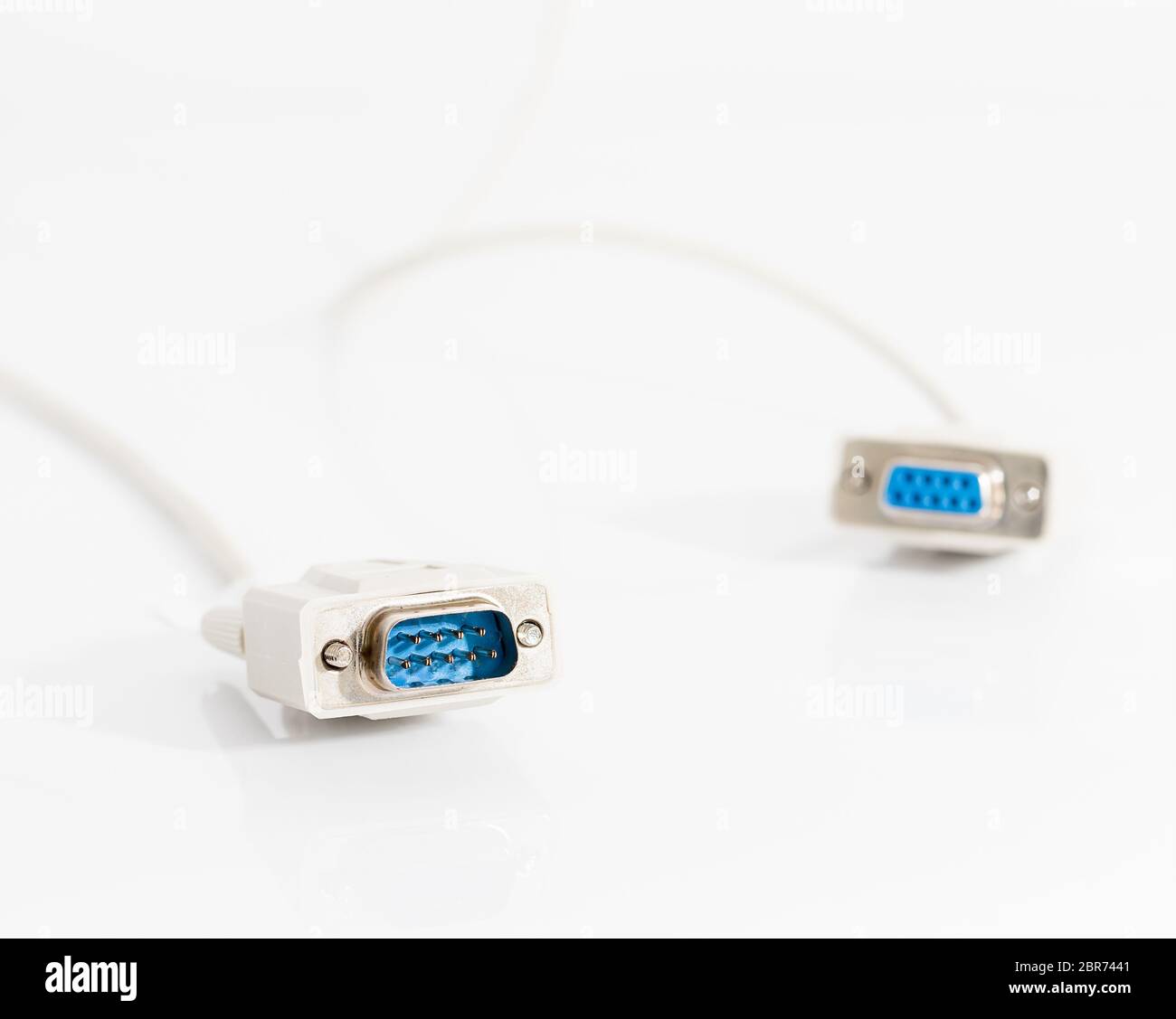 VGA cables connector with white cord on white background Stock Photo ...