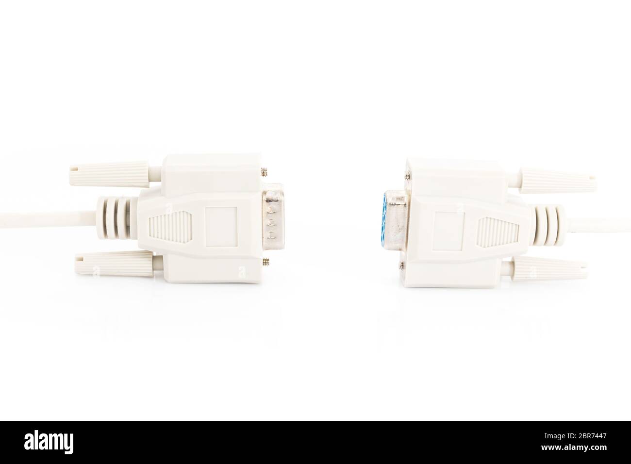 VGA input cable connector with white cord on white background Stock ...